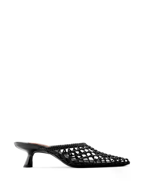 SIMONMILLER Gala Knotted Heeled Mules - Black