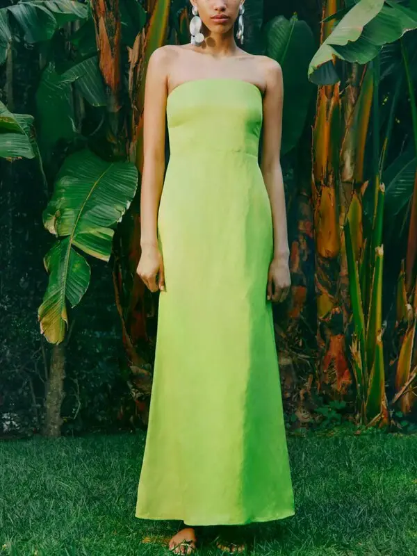 SIMONMILLER Sculpty Strapless Maxi Dress - Green