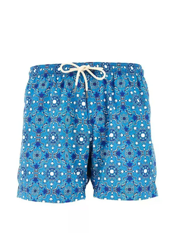 PENINSULA SWIMWEAR Tile-print Swim Shorts - Blue