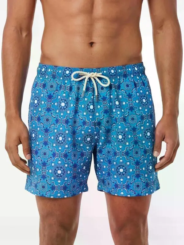 PENINSULA SWIMWEAR Tile-print Swim Shorts - Blue