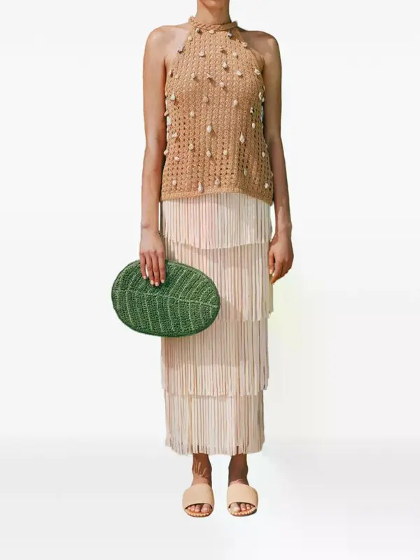 SIMONMILLER Bahi Shell-embellished Crochet Top