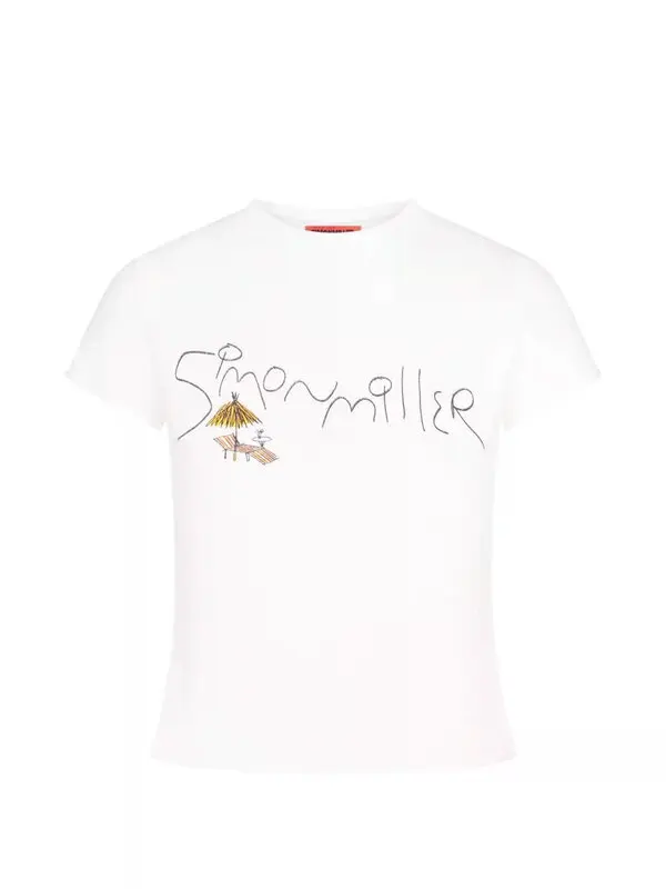 SIMONMILLER Beach Logo-graphic Cotton T-shirt - Neutrals
