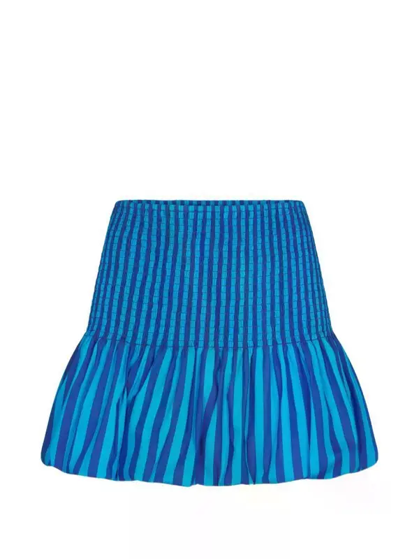 SIMONMILLER Sancho Shirred-waist Cotton Mini Skirt - Blue