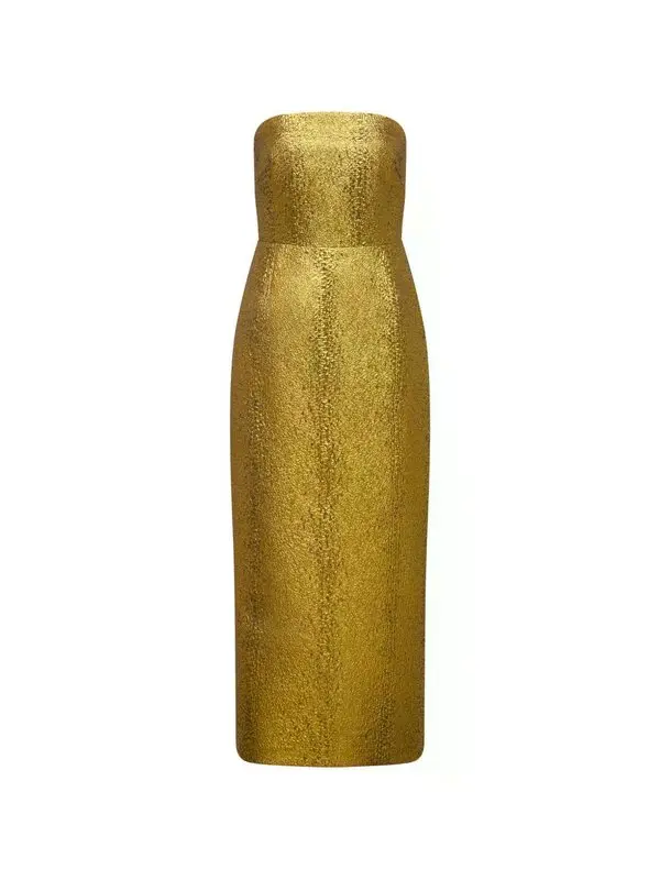 SIMONMILLER Verdelle Strapless Midi Dress - Gold