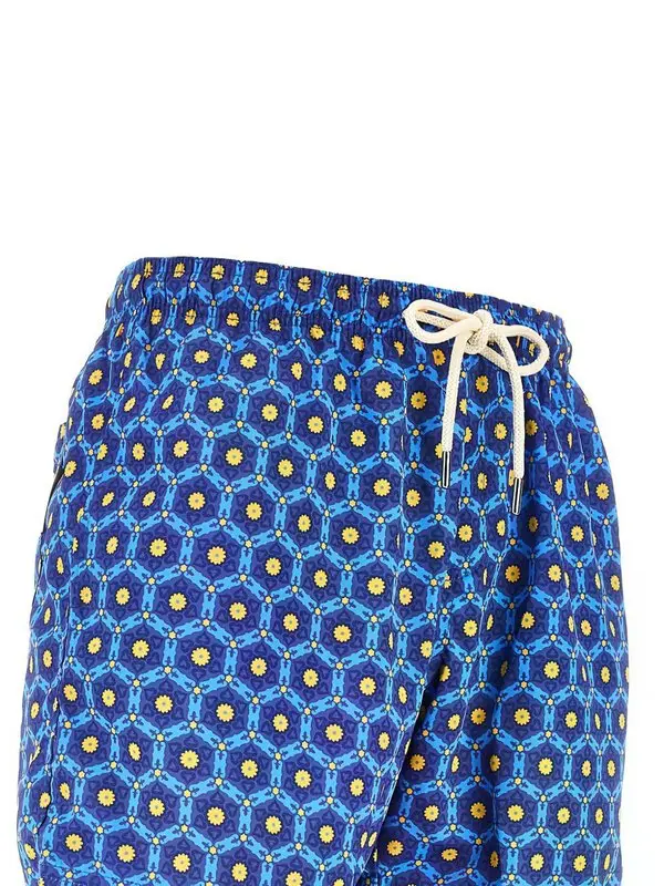 PENINSULA SWIMWEAR Geometric-print Drawstring Swim Shorts