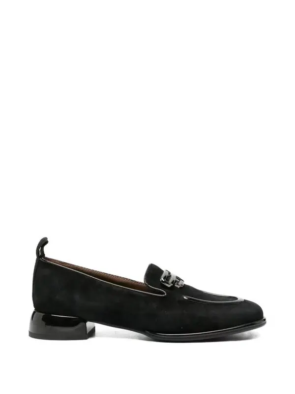 LINDA BAUMANN Logo-plaque Suede Loafers