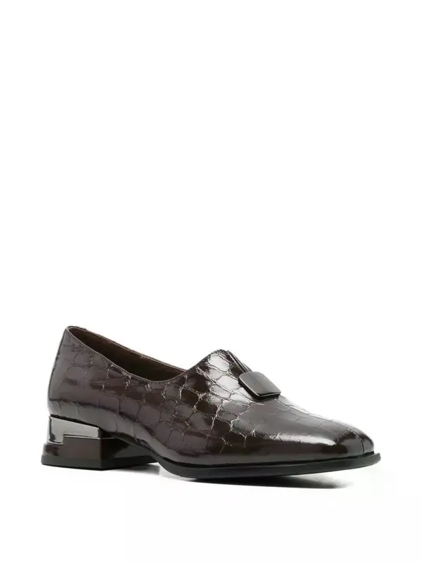 LINDA BAUMANN Croc-effect Block-heel Loafers