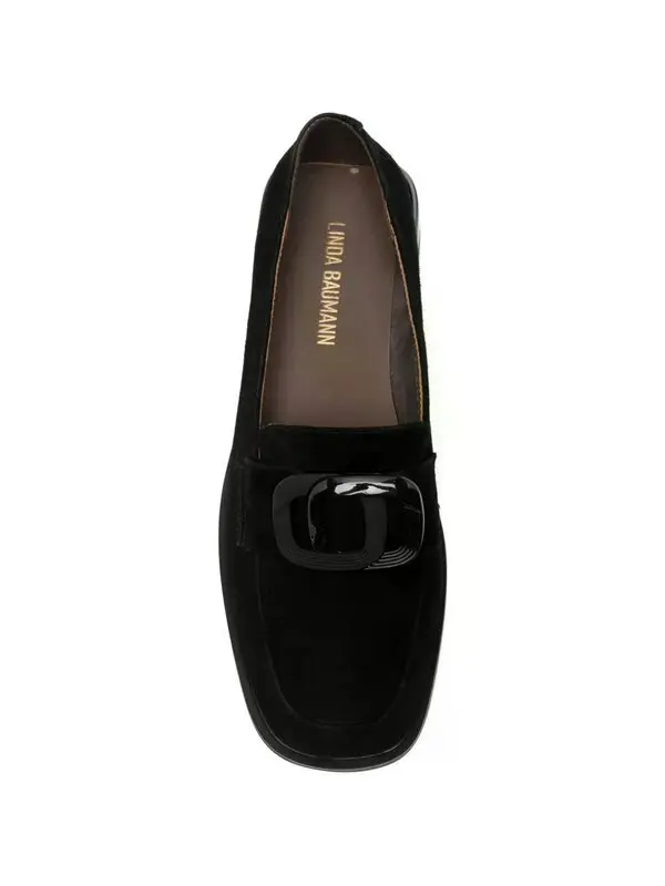 LINDA BAUMANN Square-toe Suede Loafers