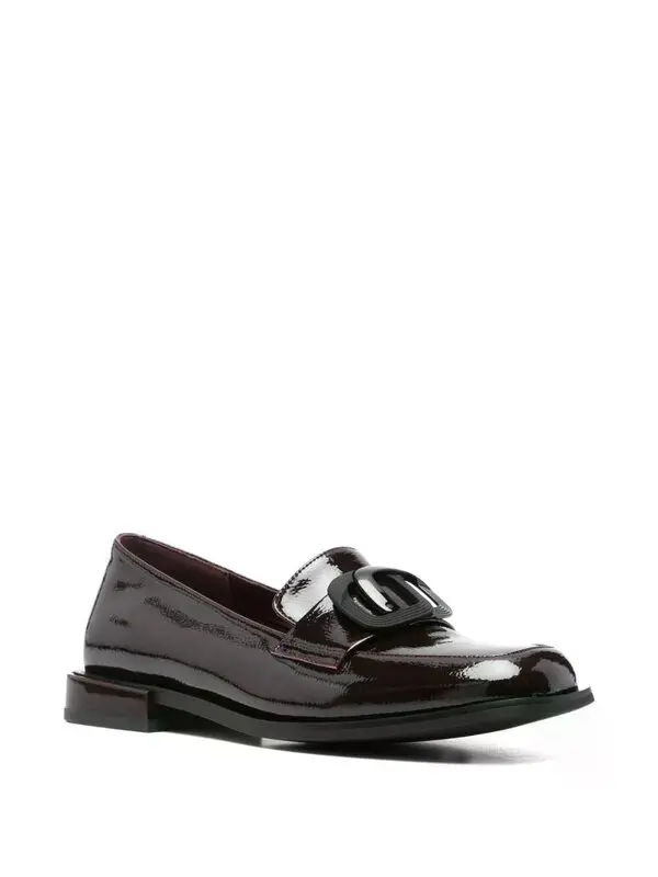 LINDA BAUMANN Patent-finish Buckle-detail Loafers - Red