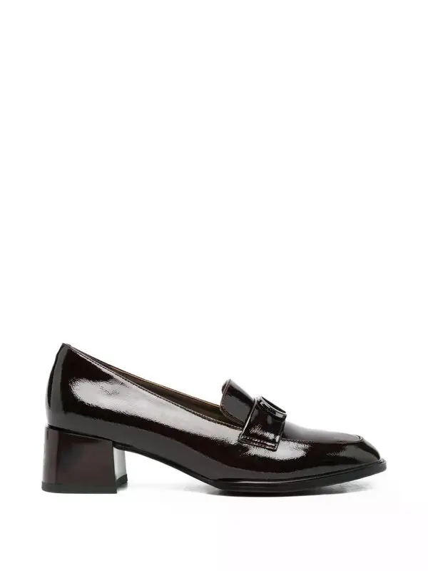 LINDA BAUMANN Logo-plaque Patent-leather Pumps - Brown