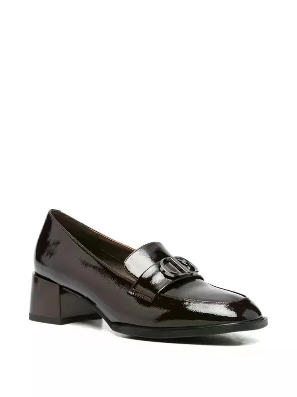 LINDA BAUMANN Logo-plaque Patent-leather Pumps - Brown