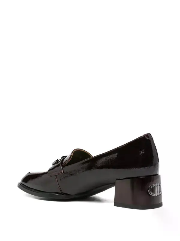 LINDA BAUMANN Logo-plaque Patent-leather Pumps - Brown