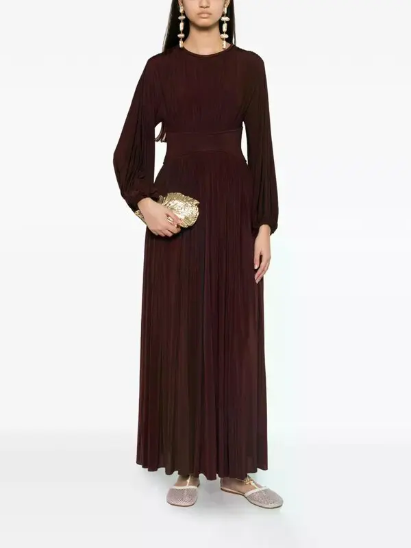 Zimmermann Luna Pleated Long-sleeve Dress - Red