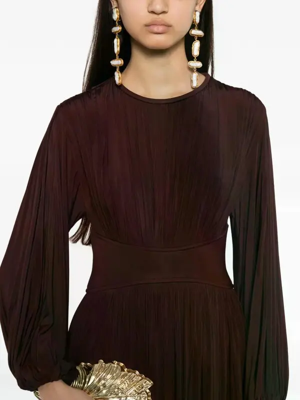 Zimmermann Luna Pleated Long-sleeve Dress - Red
