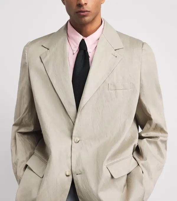 WILLY CHAVARRIA Cotton-blend Crinkled Chuco Blazer