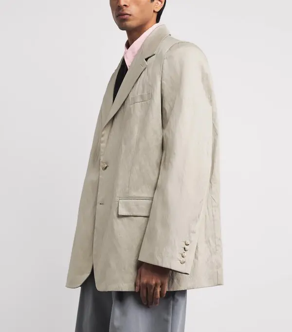 WILLY CHAVARRIA Cotton-blend Crinkled Chuco Blazer
