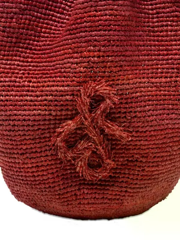 Ruslan Baginskiy Raffia Bucket Bag - Red