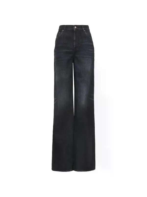 Chloé Wide-leg Cotton Jeans - Black