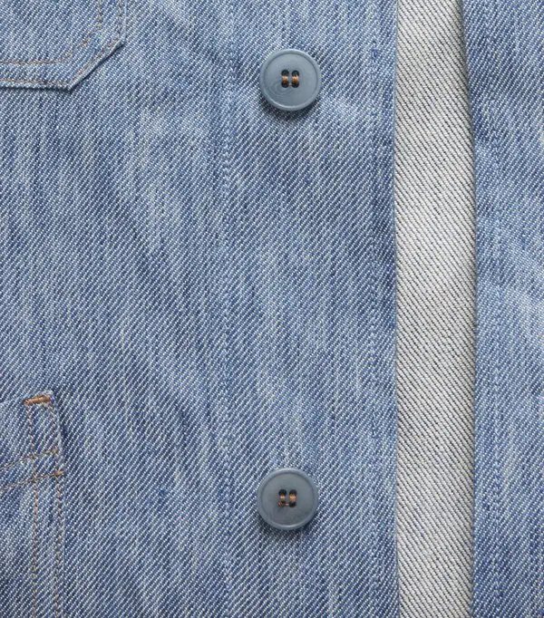 GOD'S TRUE CASHMERE Linen-denim Jacket With Carnelian Gemstones