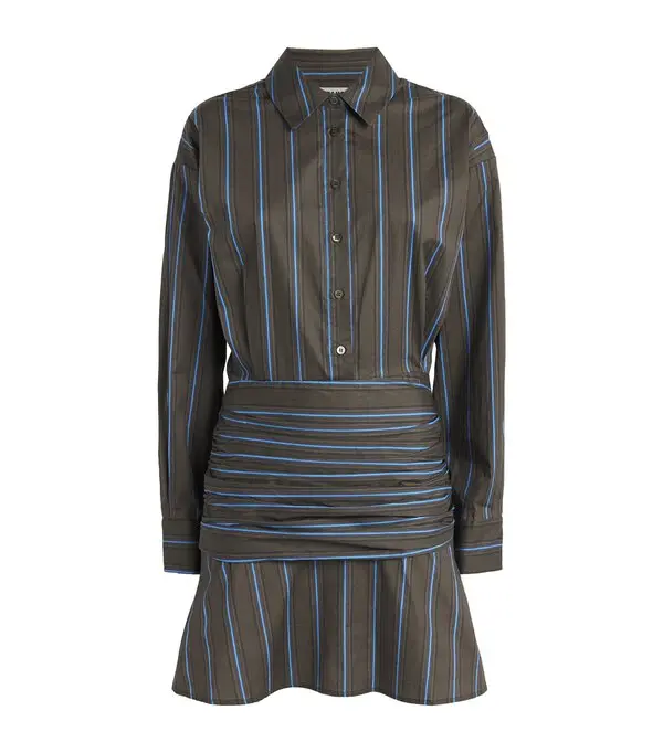Staud Stretch-poplin Stripe Indya Mini Dress