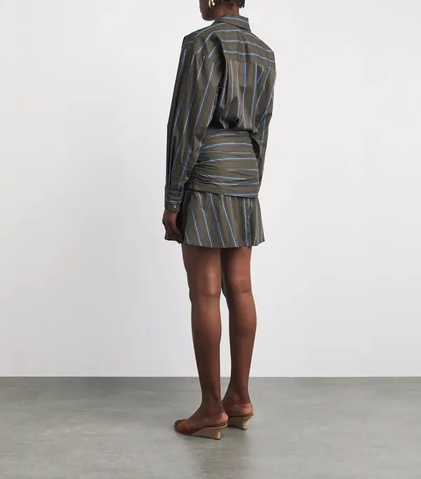 Staud Stretch-poplin Stripe Indya Mini Dress