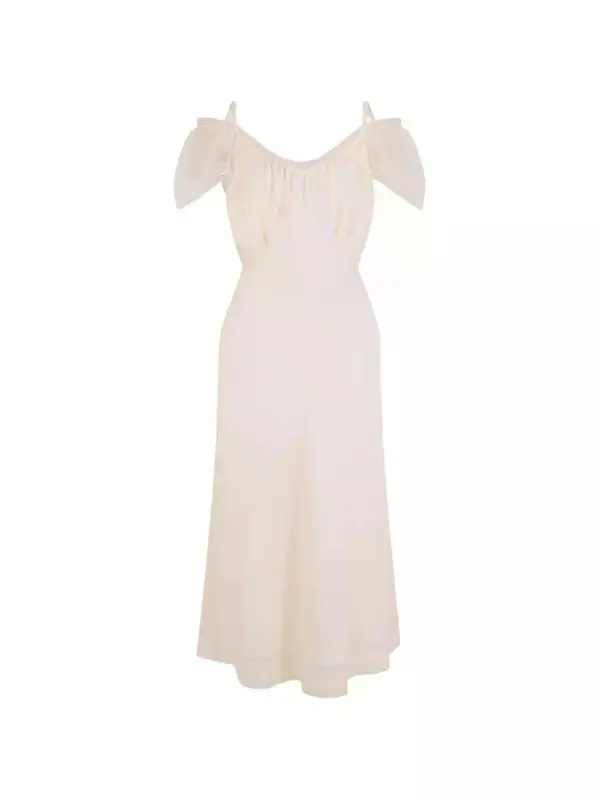 Rabanne Tie-detail Midi Dress - Neutrals