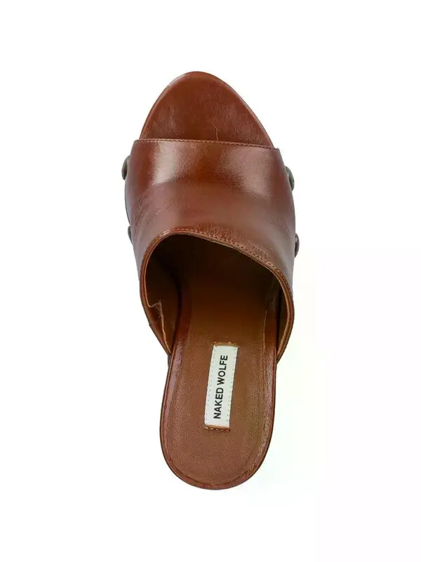 NAKED WOLFE Tulip Platform Wedge Sandals - Brown