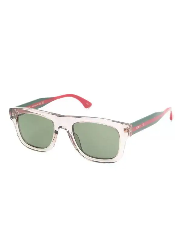 Gucci Stripe Rectangle-frame Sunglasses