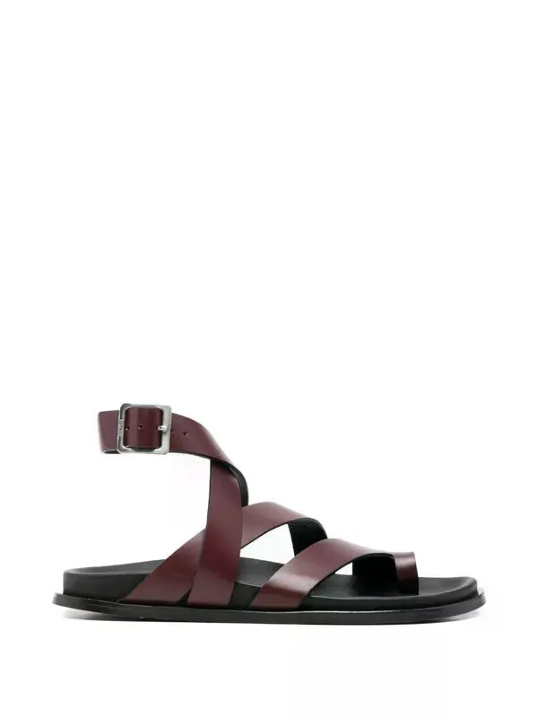 ALOHAS Crossover Toe-loop Sandals - Red