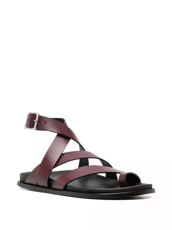 ALOHAS Crossover Toe-loop Sandals - Red