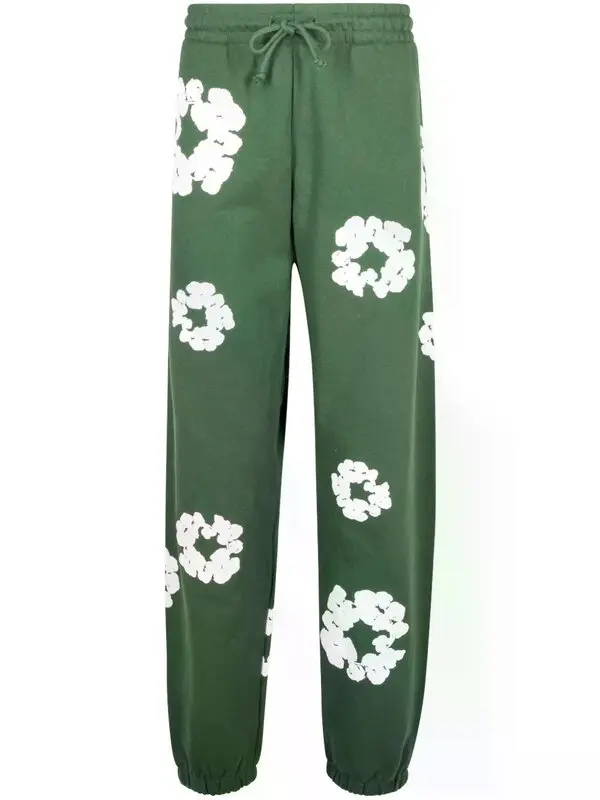 DENIM TEARS Floral-print Track Pants - Green