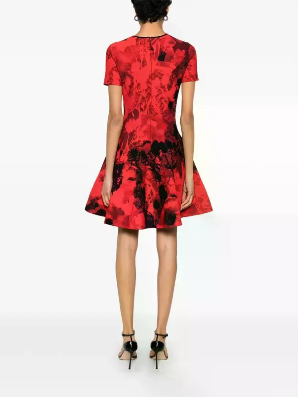 Alexander McQueen Crew-neck Mini Dress - Red