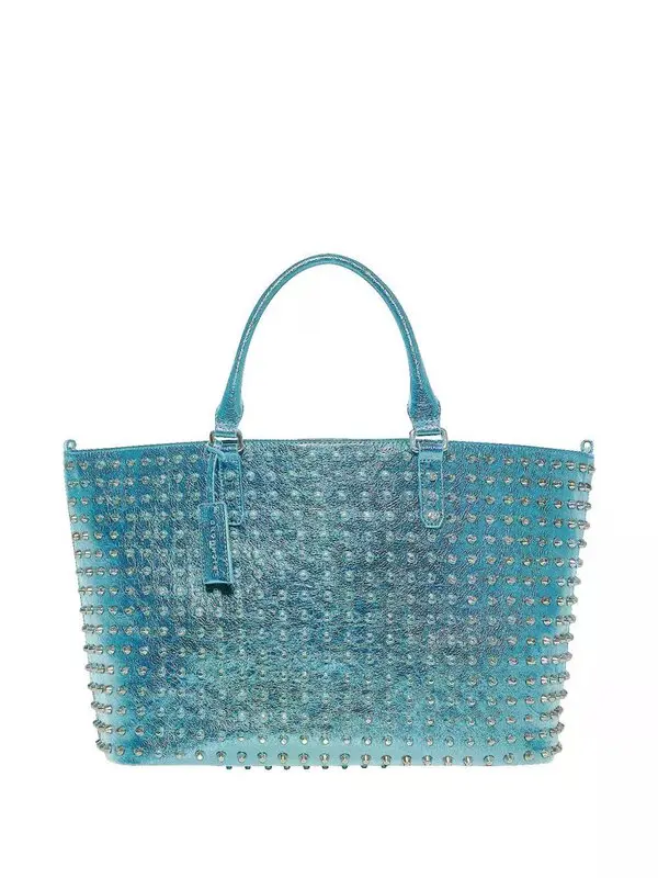 John Richmond Studded Metallic Tote Bag - Blue