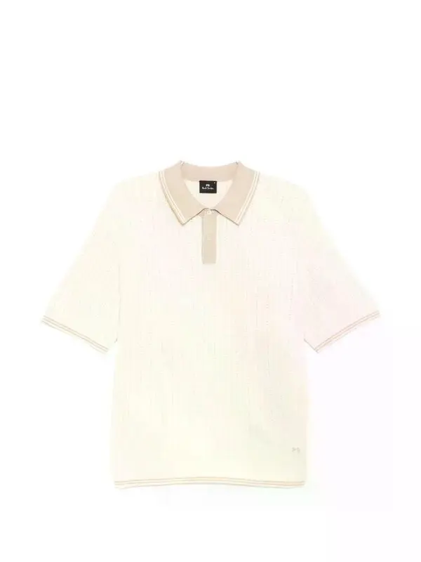 Paul Smith Pointelle Polo Shirt - Neutrals