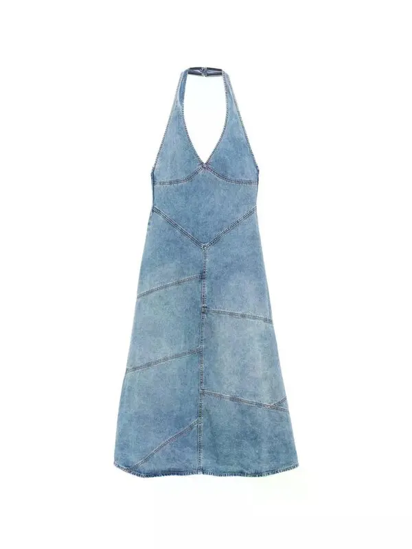 EB DENIM Delphi Pieced Halter Midi Dress - Blue