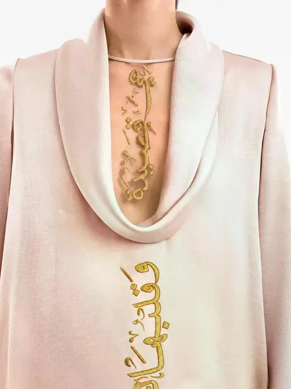 GEMY MAALOUF Calligraphy Cowl Neck Kaftan