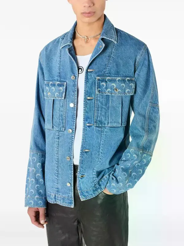 MARINE SERRE Moon-print Denim Jacket