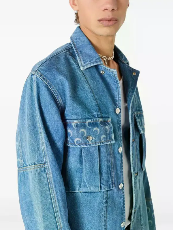 MARINE SERRE Moon-print Denim Jacket