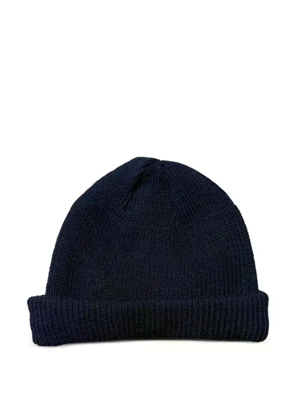 FORTELA Ribbed Knit Folded-edge Beanie - Blue