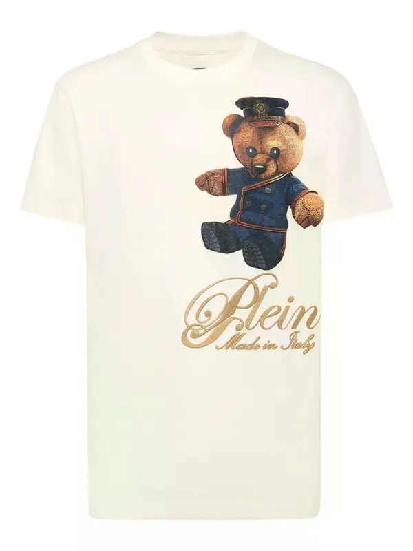 Philipp Plein Teddy Bear-print Cotton T-shirt - Neutrals