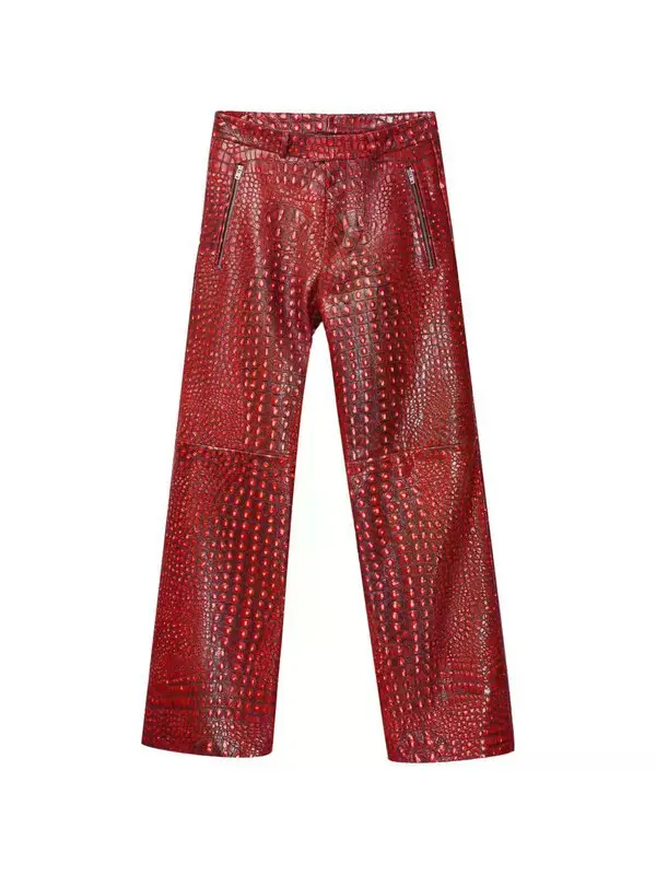 Camper Leather Trousers - Red