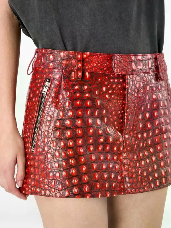 Camper Textured Leather Skirt With Zip