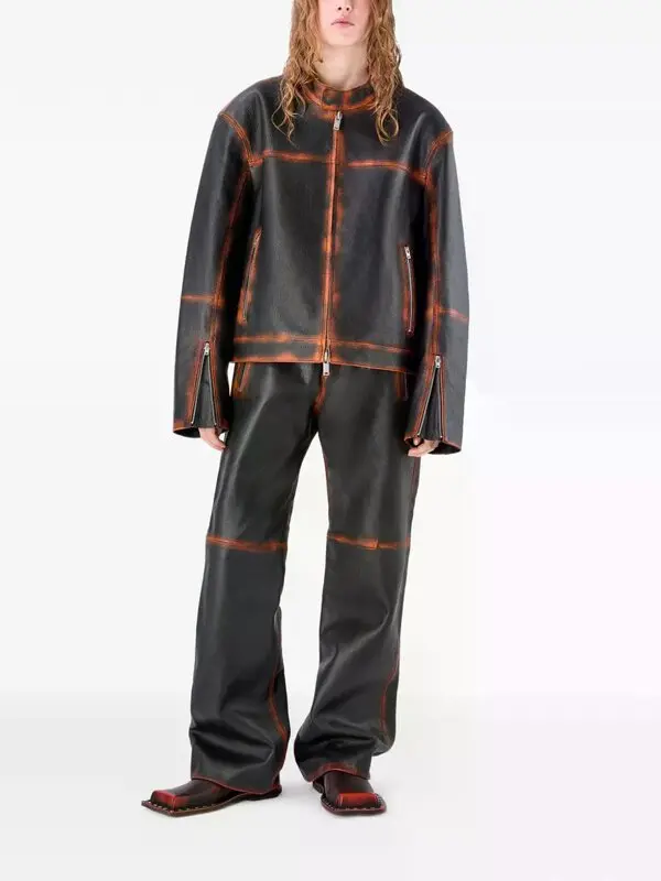 Camper Smooth Leather Jacket - Black