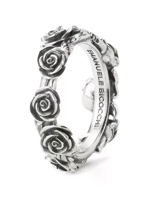 Emanuele Bicocchi Rose Band Ring - Silver