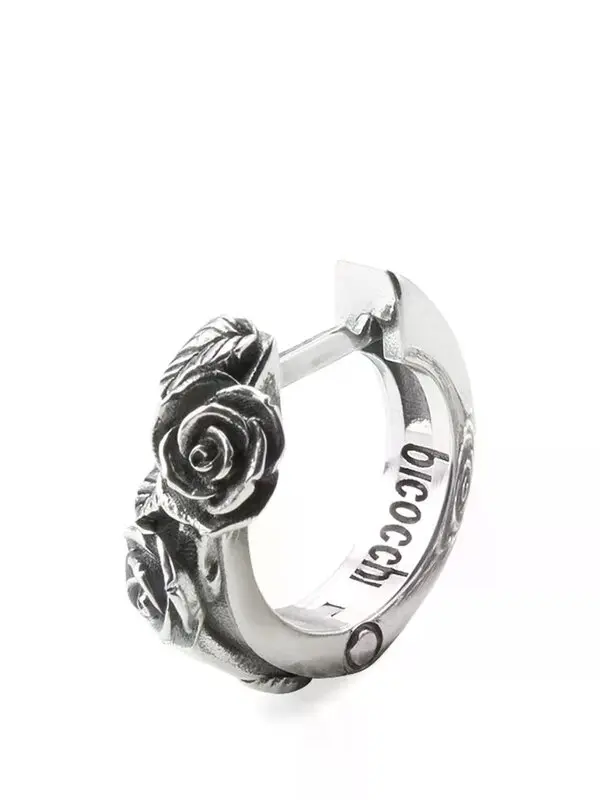Emanuele Bicocchi Rose Hoop Earring - Silver