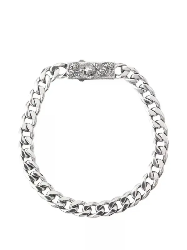 Emanuele Bicocchi Skull Box-clasp Chain Bracelet - Silver