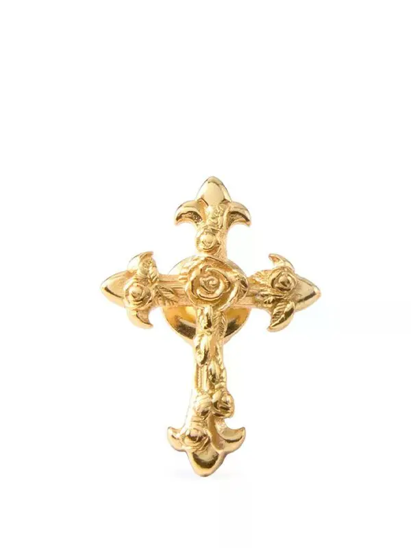 Emanuele Bicocchi Rose Cross Stud Earring - Gold