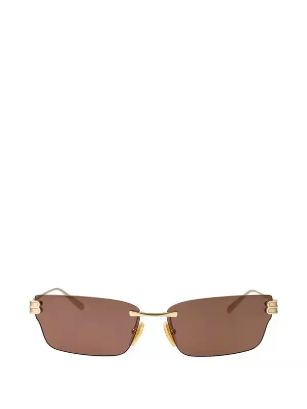 Balenciaga Rimless Rectangle-frame Sunglasses - Gold