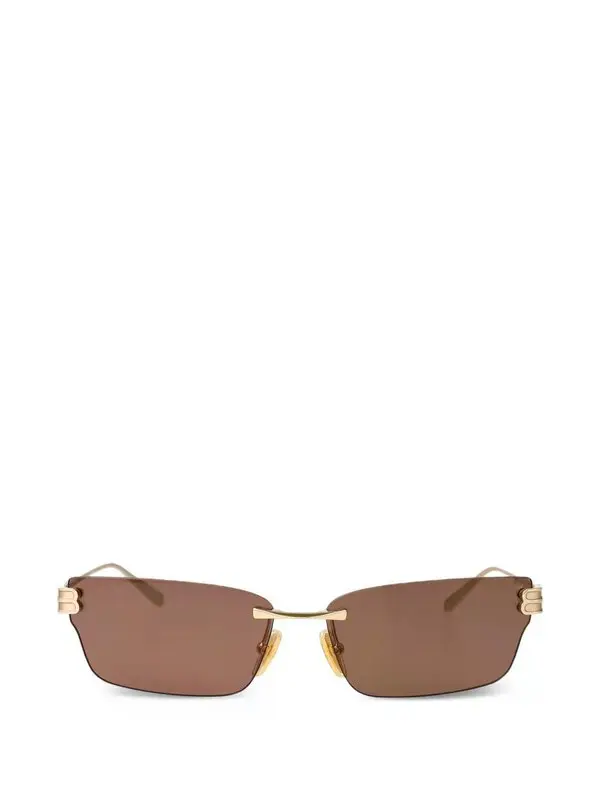 Balenciaga Rimless Rectangle-frame Sunglasses - Gold