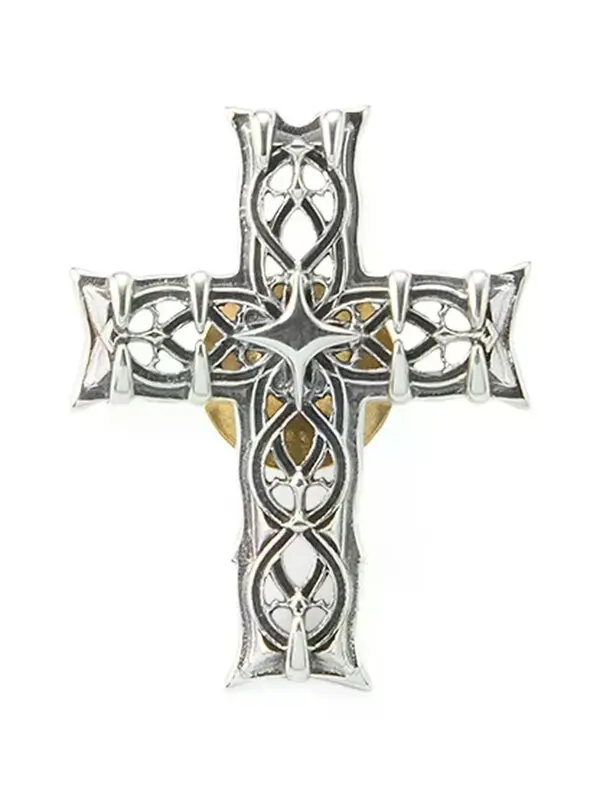 Emanuele Bicocchi Small Notre-dame Cross Brooch - Silver